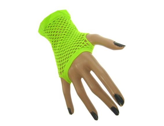 Fluo neon groene nethandschoenen kort - Cc carnaval